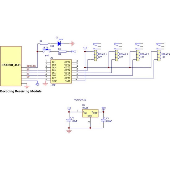 Alkatronik RX480-E 4 Kanal 433MHZ Rf Alıcı Learning Code Fiyatı