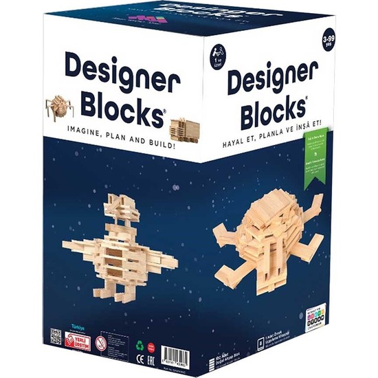 Zet Zeka Designer Blocks 100 Doğal Ahşap Parça 3+ Yaş 1+ Fiyatı