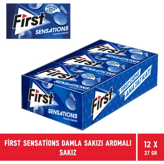 First Sensations Damla Sakız Aromalı Sakız 27 gr - 12 Adet Fiyatı