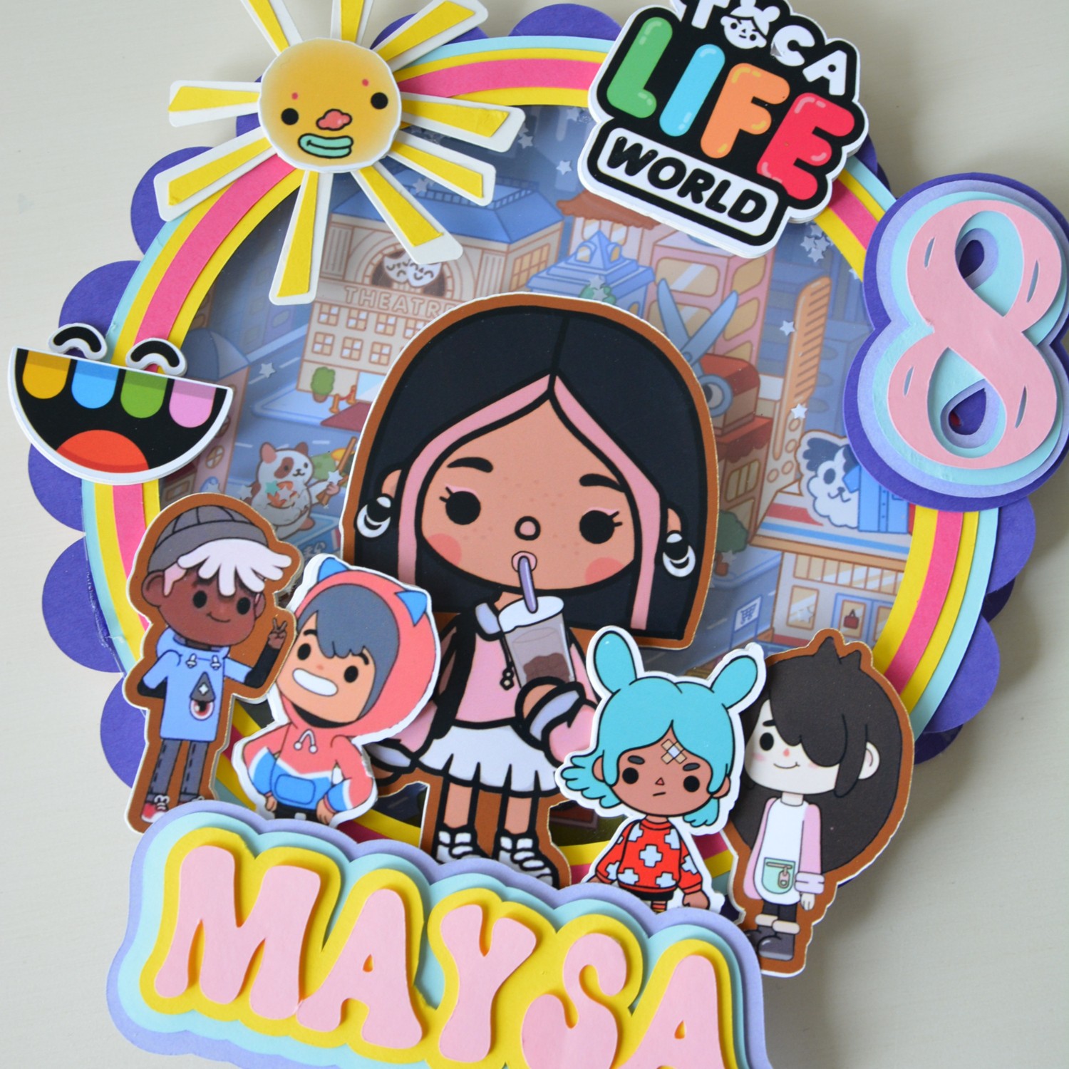 Cake Topper 3D Pasta Süsü - Toca Boca Life World Temalı - Fiyatı