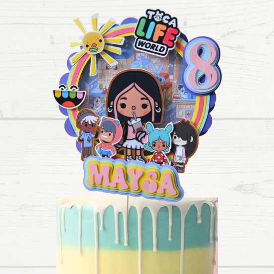 Cake Topper 3D Pasta Süsü - Toca Boca Life World Temalı - Fiyatı