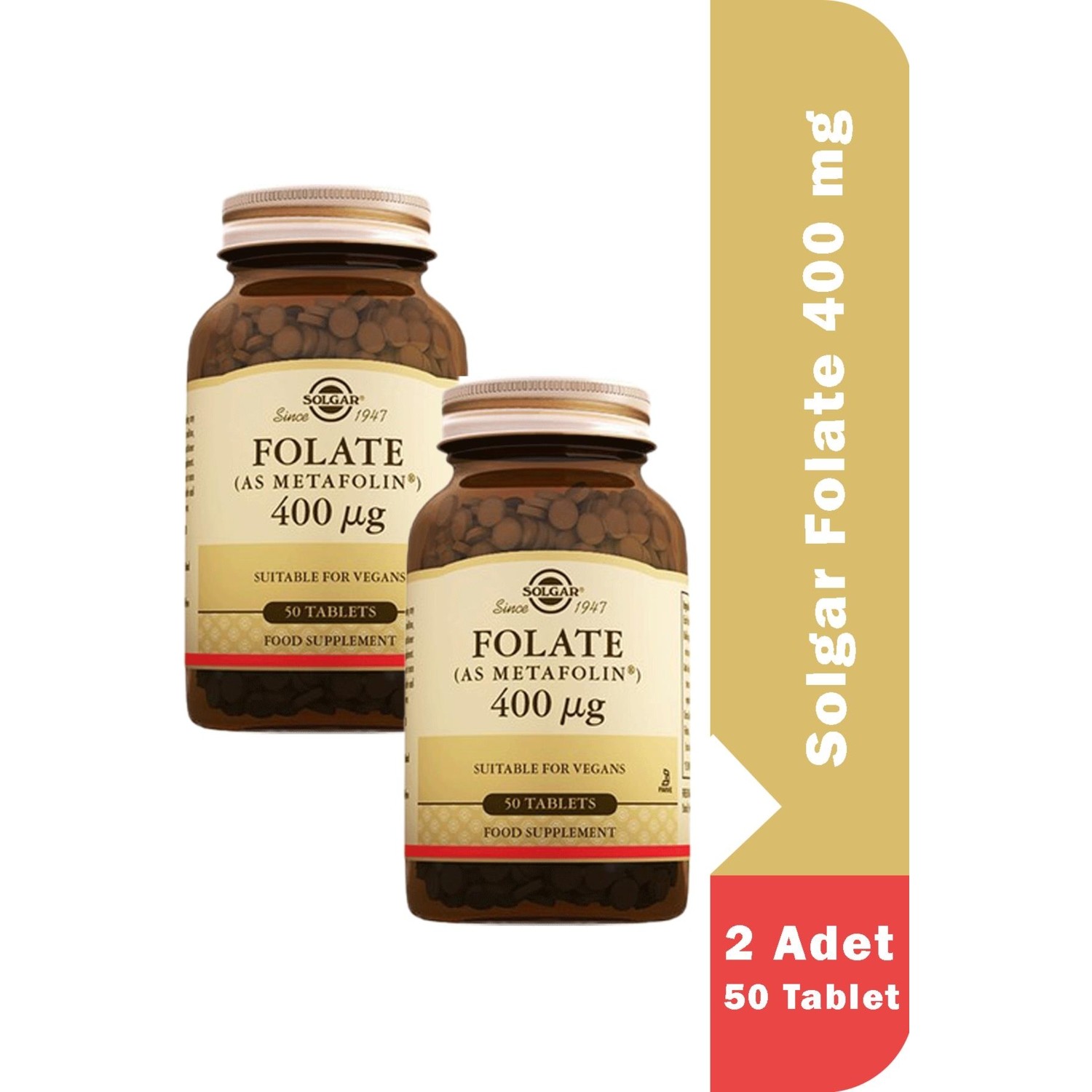 Solgar Folate 400 mg 50 Tablet 2 Adet Fiyatı - Taksit Seçenekleri
