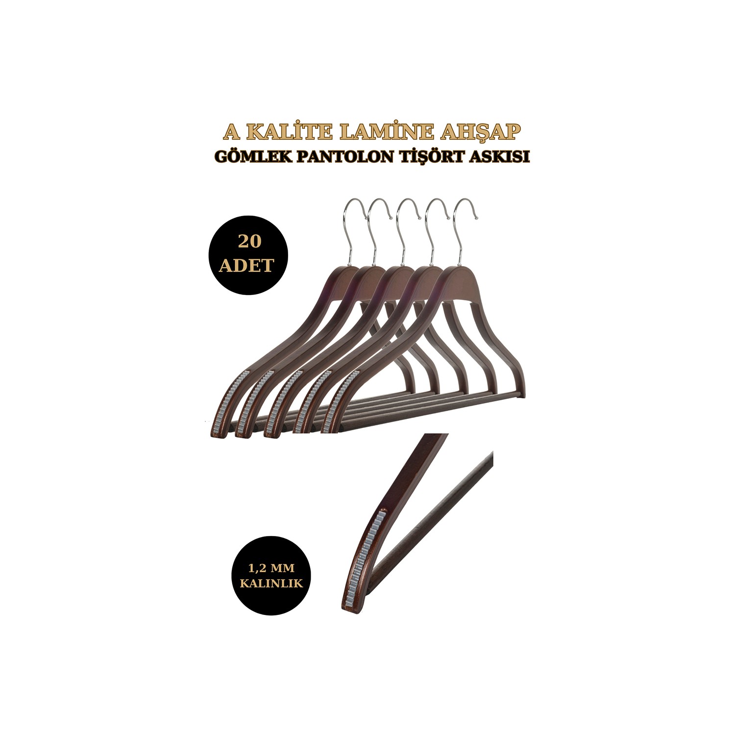 İstanbul Manken 20 Adet A-Kalite Lamine Erkek Ceket Askısı Fiyatı