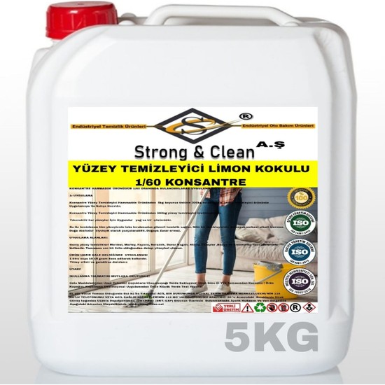 Strong&Clean Yüzey Temizleyici Konsantre 1/60 Limon Kokusu Fiyatı