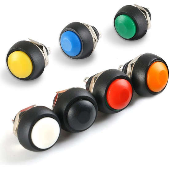 Elektromall PBS-33B Push Buton 12MM Turuncu Mantar Buton 5 Fiyatı