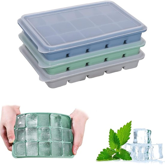 Winvik 3 Paket Buz Küpü Tepsileri, Dökülme Geçirmez Kapaklı Fiyatı