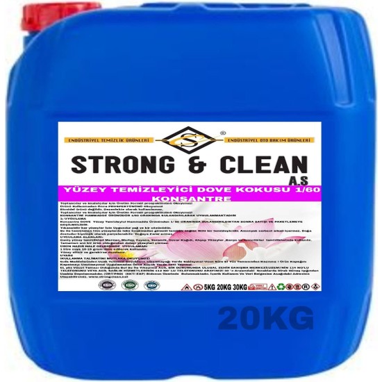 Strong&Clean Yüzey Temizleyici Konsantre 1/60 Dove Kokusu 20 Fiyatı