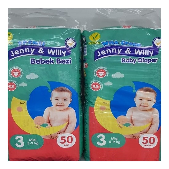 Jenny & Willy Bebek Bezi Jenny & Will 5-9 kg Midi (50*2) 100 Fiyatı