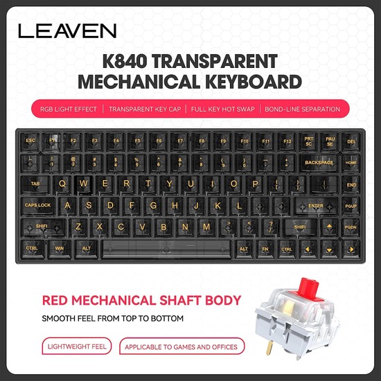 CoverZone Leaven K840 Type-C Kablolu Klavye LED Rgb 104 Fiyatı