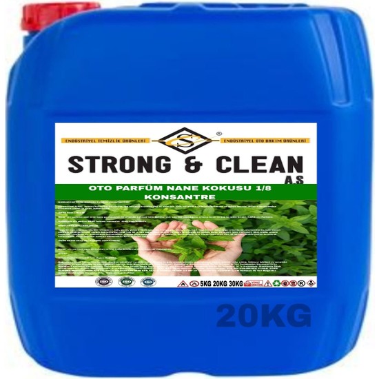 Strong&Clean Oto Parfüm Konsantre 1/8 Nane Kokulu 20KG Fiyatı