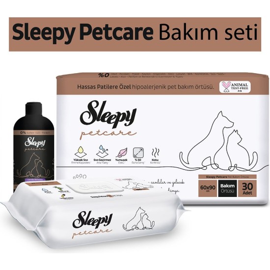 Sleepy Petcare Bakım Seti ( 30'lu Pet Bakım Örtüsü + 60 Fiyatı