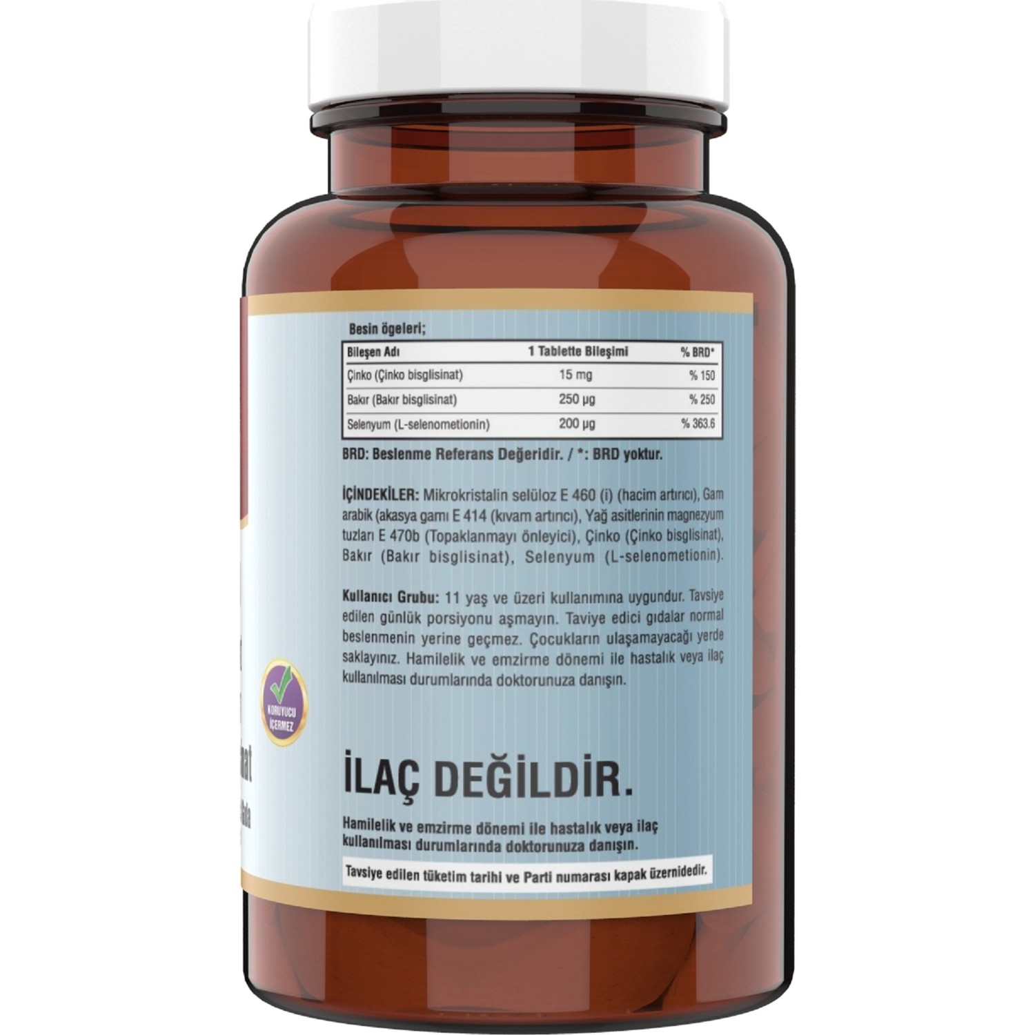 Ncs Çinko 15 Mg & Bakır 250 Mcs Selenium 200 Mcg Zinc 2 x Fiyatı