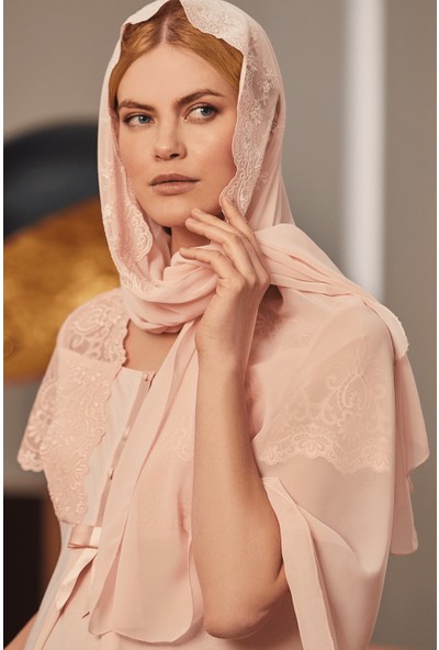 By Mecit 0018 Pudra Şifon Şal By Mecit 0018 Pudra Şifon Şal