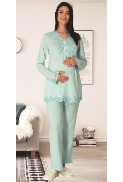 Carpediem L.r. Turkuaz 1501 Hamile Lohusa Pijama Takımı Carpediem L.r. Turkuaz 1501 Hamile Lohusa Pijama Takımı