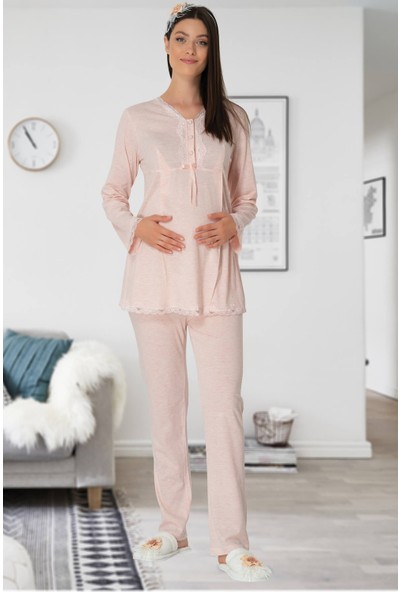 Carpediem L.r. Pudra 1509 Hamile Lohusa Pijama Takımı Carpediem L.r. Pudra 1509 Hamile Lohusa Pijama Takımı