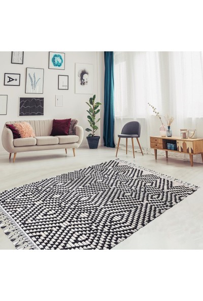 Kuga Butik Siyah Beyaz Dokuma Post Halı 2764 Kuga Butik Siyah Beyaz Dokuma Post Halı 2764