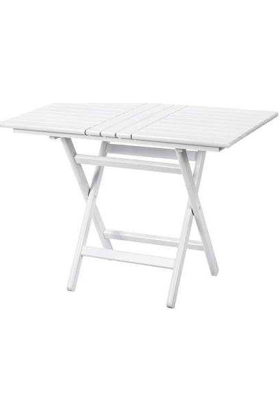 Bahçeme Ahşap Bahçe Balkon Mutfak Masası -Kaş Katlanabilir 60x80 Beyaz Bahçeme Ahşap Bahçe Balkon Mutfak Masası -Kaş Katlanabilir 60x80 Beyaz