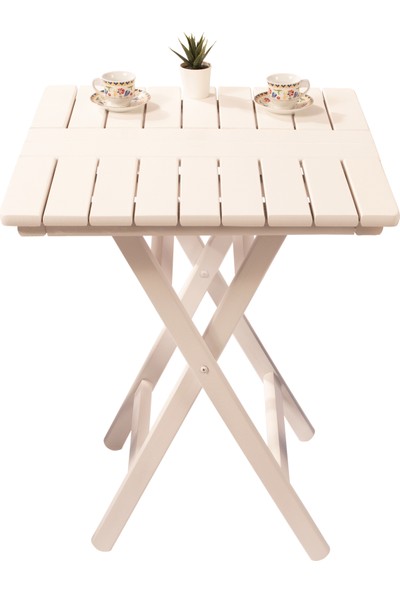 Bahçeme Ahşap Bahçe Balkon Mutfak Masası -Kaş Katlanabilir 60x60 Beyaz Bahçeme Ahşap Bahçe Balkon Mutfak Masası -Kaş Katlanabilir 60x60 Beyaz