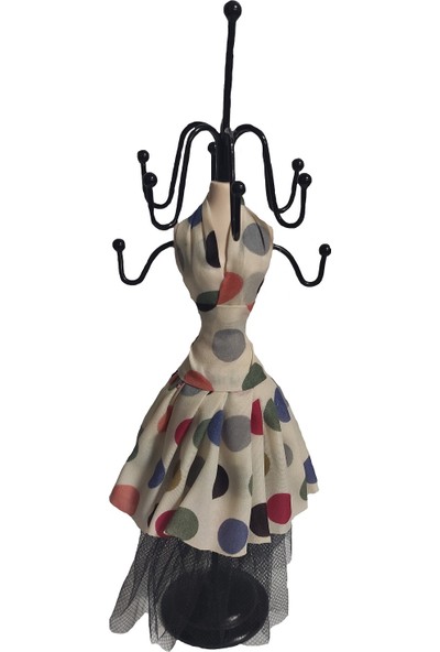 Hediye Buldun Puantiyeli Elbiseli Kadın Manken Takılık Askı