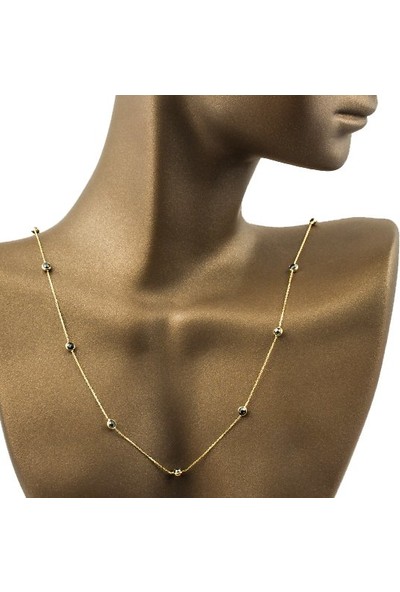 Bilezikci Topaz Taşlı 14 Ayar Altın Zincir Kolye