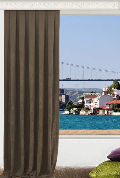 Taç Düz Dikiş Petek Dokulu Ekstraforlu Fon Perde Kahve 160 x 260 cm Taç Düz Dikiş Petek Dokulu Ekstraforlu Fon Perde Kahve 160 x 260 cm