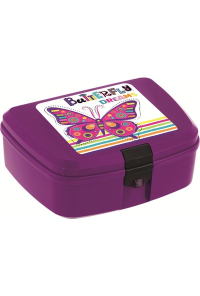 Herevin Herevin Kelebek Desenli İki Bölmeli Beslenme Kutusu