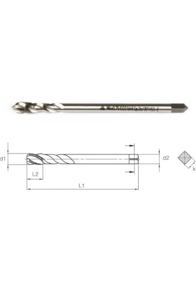 MTE Makina Takım M12X1.5 Hss-E DIN374/C Ince Diş Helis Mak. Kılavuzu MTE Makina Takım M12X1.5 Hss-E DIN374/C Ince Diş Helis Mak. Kılavuzu