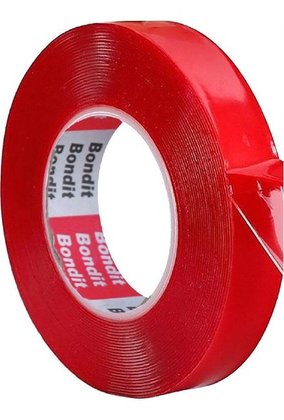 Bondit Silikonlu Çift Taraflı Akrilik Şeffaf Bant 10MM x 5 m
