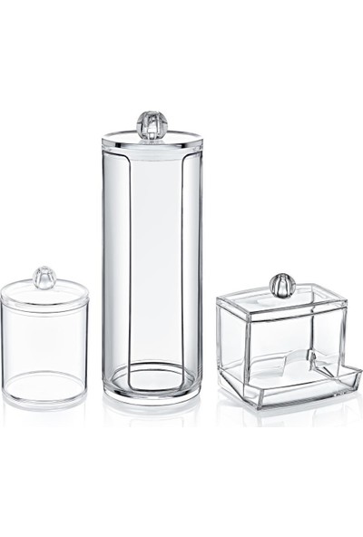 Homekolik Organizer 3'lü Set Pamukluk Banyo Düzenleyici