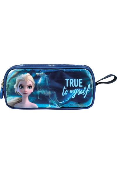 Frozen Elsa İki Bölmeli Mavi Kalem Çantası Kız Çocuk Frozen Elsa İki Bölmeli Mavi Kalem Çantası Kız Çocuk
