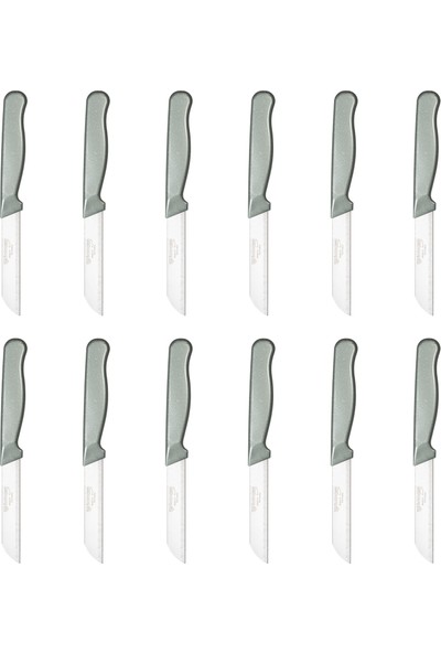 Solingen Simli Desen Meyve Bıçağı 12'li Gri