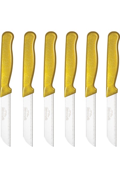 Solingen Simli Desen Meyve Bıçağı 6'lı Gold Solingen Simli Desen Meyve Bıçağı 6'lı Gold