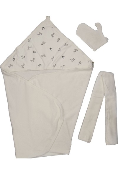 Andywawa 3'lü Zebra Bebek Havlu Takımı 82 x 82 cm AC21017