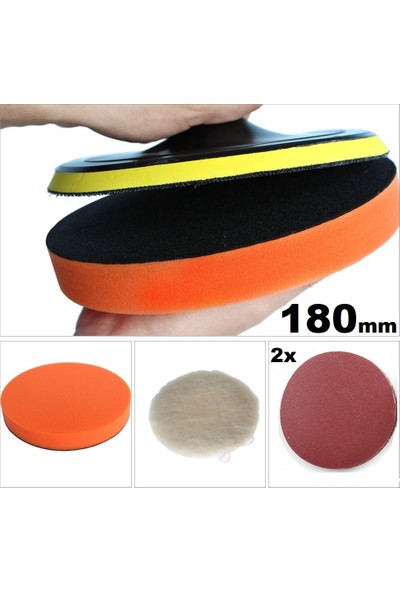 Depolife Oto Araç Kaporta Boya 180Mm Cırt Taban Bone Sünger Cırt Zımpara Polisaj Seti