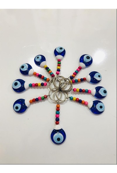 Kardeşler 3 Cm Cam Nazar Boncuklu Anahtarlık Oto Süsü Askılı Nazarlık