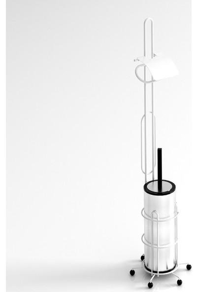 Tekno-tel Tuvalet Fırçası Ve Ayaklı Tuvalet Kağıtlık Beyaz Mg094