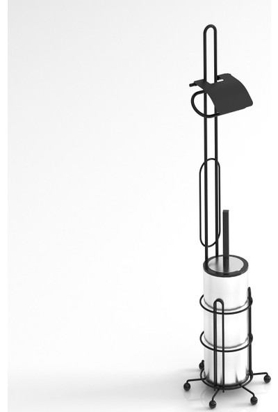 Tekno-tel Tuvalet Fırçası Ve Ayaklı Tuvalet Kağıtlık Mat Siyah Mg094