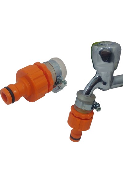 Yıldırım Musluk Hortum Bağlama 2Adet Aparatı Plastik Metal Kelepçeli Bahçe Musluğu Yıldırım Musluk Hortum Bağlama 2Adet Aparatı Plastik Metal Kelepçeli Bahçe Musluğu