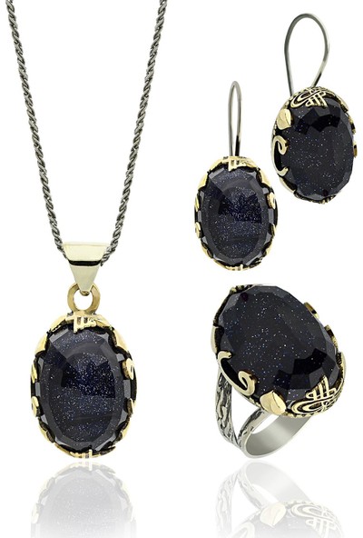 Hicret Kuyumculuk Yıldız Taşlı Otantik Gümüş Kadın Set