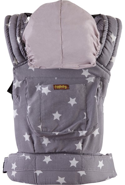 Egg Baby Ergonomik Kanguru Bebek Taşıma Gri Yıldız Desenli