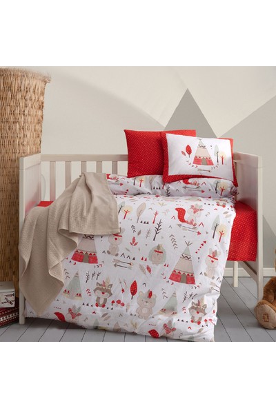 İgi Bebek Nevresim Takımı- Jungle Kırmızı