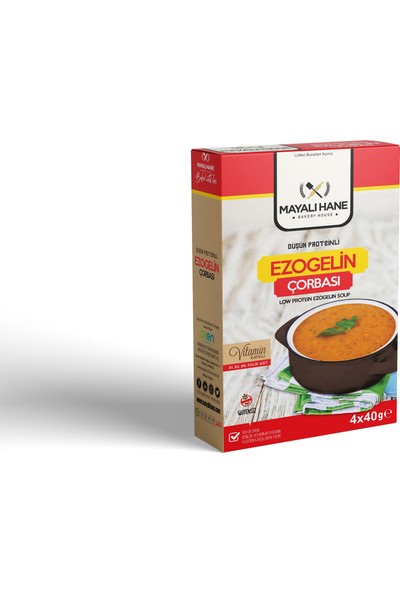 Mayalı Hane Düşük Proteinli Ezogelin Çorbası 4 x 40 gr