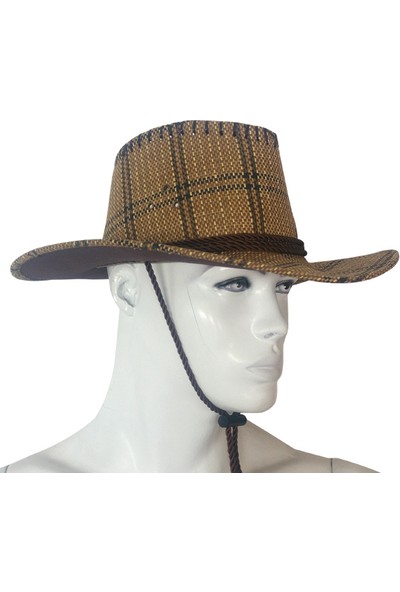 HS-11079 Kovboy Şapka Desenli Kahve