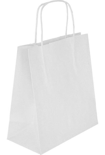 Morpack Beyaz Kraft Çanta 25 x 12 x 31 cm 50'li