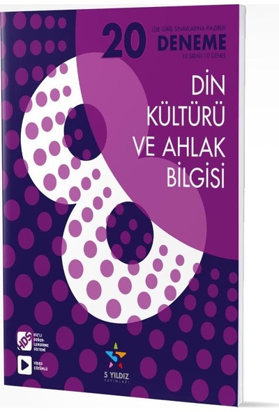 5 Yıldız Yayınları 8. Sınıf Din Kültürü ve Ahlak Bilgisi 20'li Deneme
