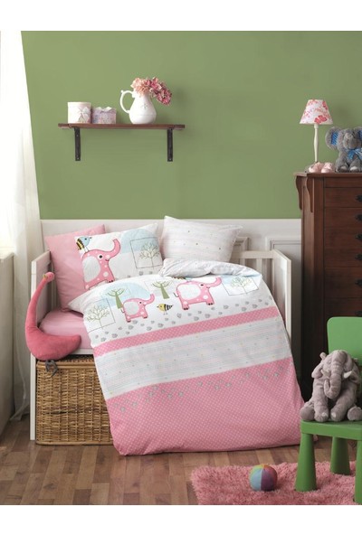 Lady Moda Bebek Nevresim Takımı Pamuklu Pink Elephant Lady Moda Bebek Nevresim Takımı Pamuklu Pink Elephant