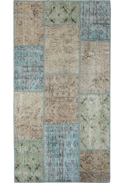 Grand Hedef Halı Teal Renk Patchwork El Dokuma Halısı 80 x 150 cm Grand Hedef Halı Teal Renk Patchwork El Dokuma Halısı 80 x 150 cm