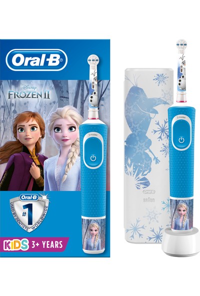 Oral-B Çocuklar İçin Şarj Edilebilir Diş Fırçası D100 Vitality Frozen Özel Seri + Seyahat Kabı Oral-B Çocuklar İçin Şarj Edilebilir Diş Fırçası D100 Vitality Frozen Özel Seri + Seyahat Kabı