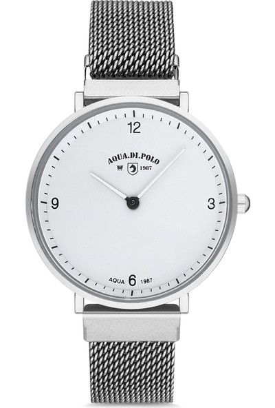 Aqua di Polo Unisex Gümüş Hasır Kordonlu Analog Kol Saati A9502 Aqua di Polo Unisex Gümüş Hasır Kordonlu Analog Kol Saati A9502