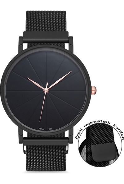 Aqua di Polo Erkek Siyah Hasır Kordonlu Analog Kol Saati A6471 Aqua di Polo Erkek Siyah Hasır Kordonlu Analog Kol Saati A6471
